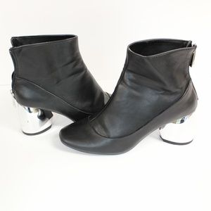 Zara | Shoes | Zara Trf Ankle Boots Mirror Block Heel Size 6 | Poshmark